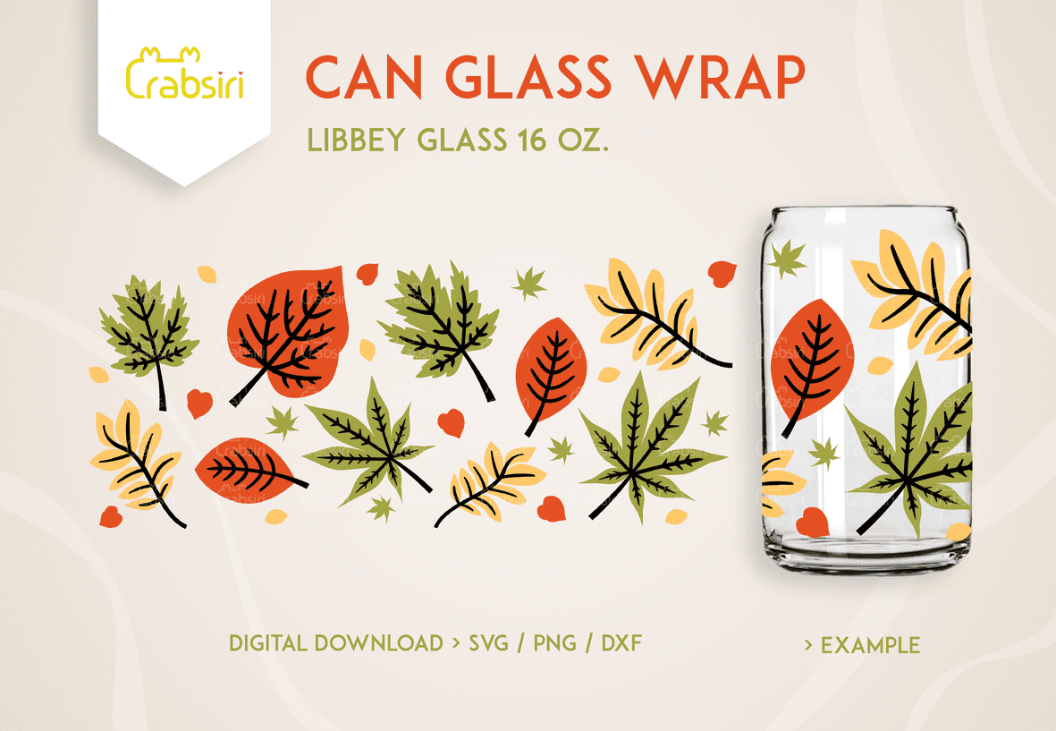 Autumn Leaf Libbey Glass 16oz SVG – Crabsiri
